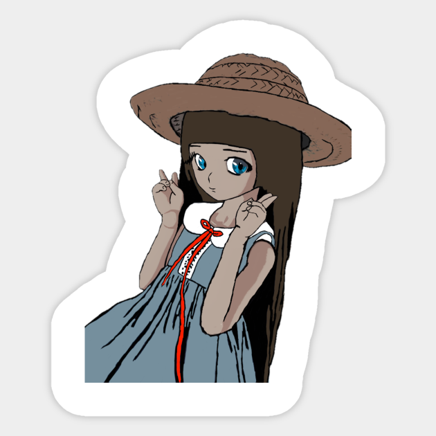 Cute Anime Girl Peace Sign Cute Anime Girl Peace Sign Sticker Teepublic